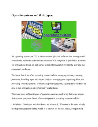 Operatin systems and their types | PDF