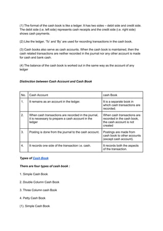Cash Book Class 11 | PDF