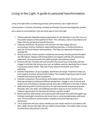 Living in the Light | PDF