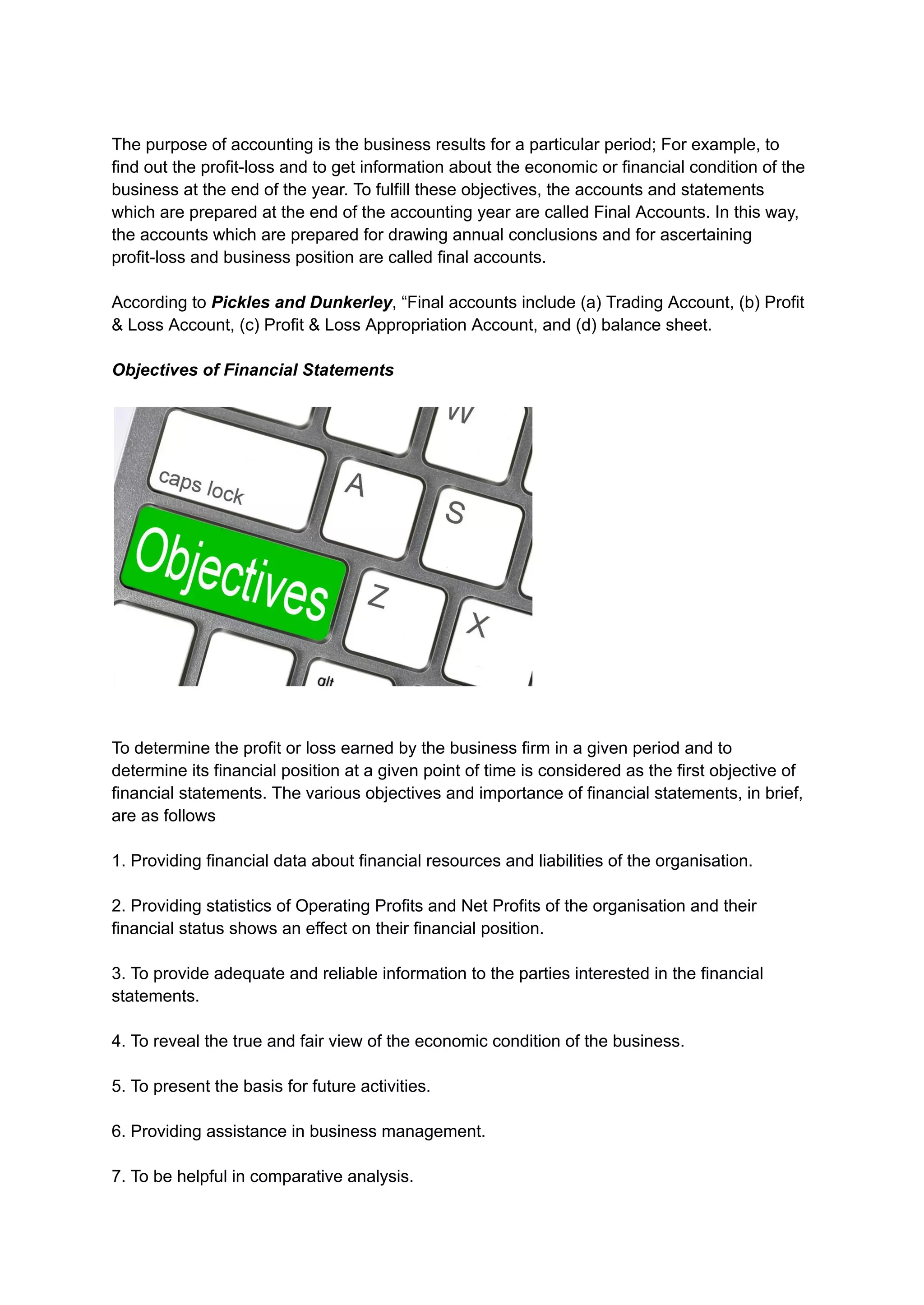 Financial statements class 11 | PDF