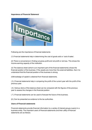 Financial statements class 11 | PDF