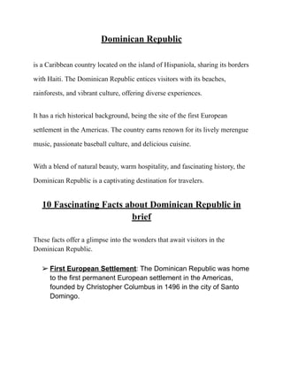 10 Fascinating Facts about Dominican Republic That Will Leave You in ...