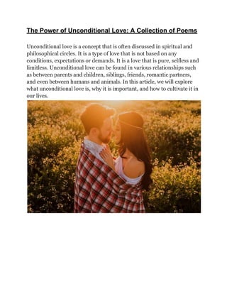 UNCONDITIONAL LOVE | PDF | Spirituality | Religion & Spirituality
