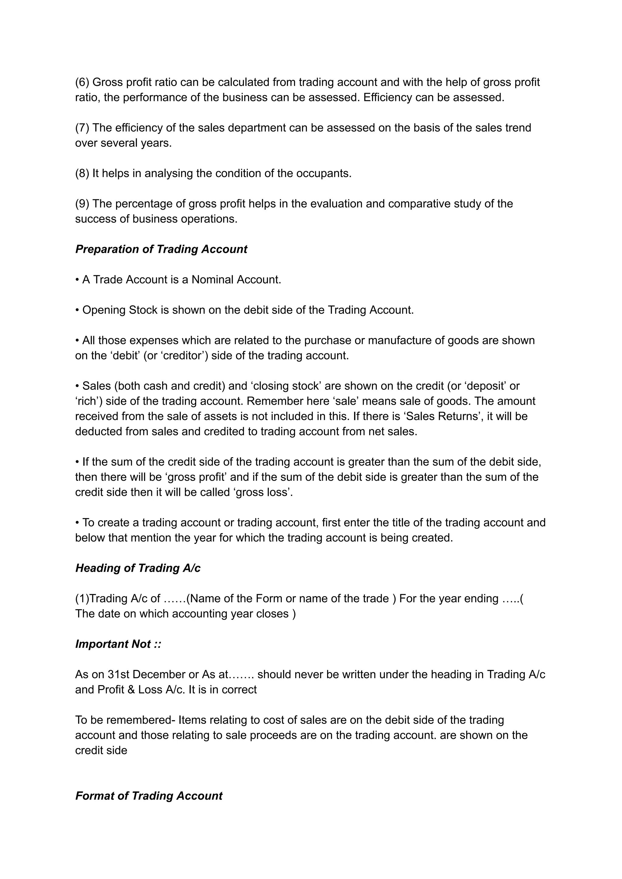 what is Trading account In accounting | PDF