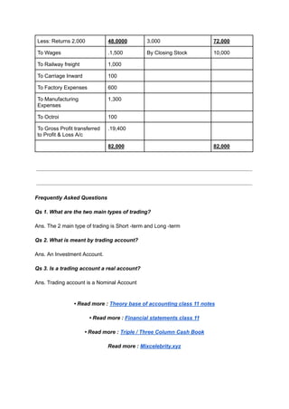 what is Trading account In accounting | PDF