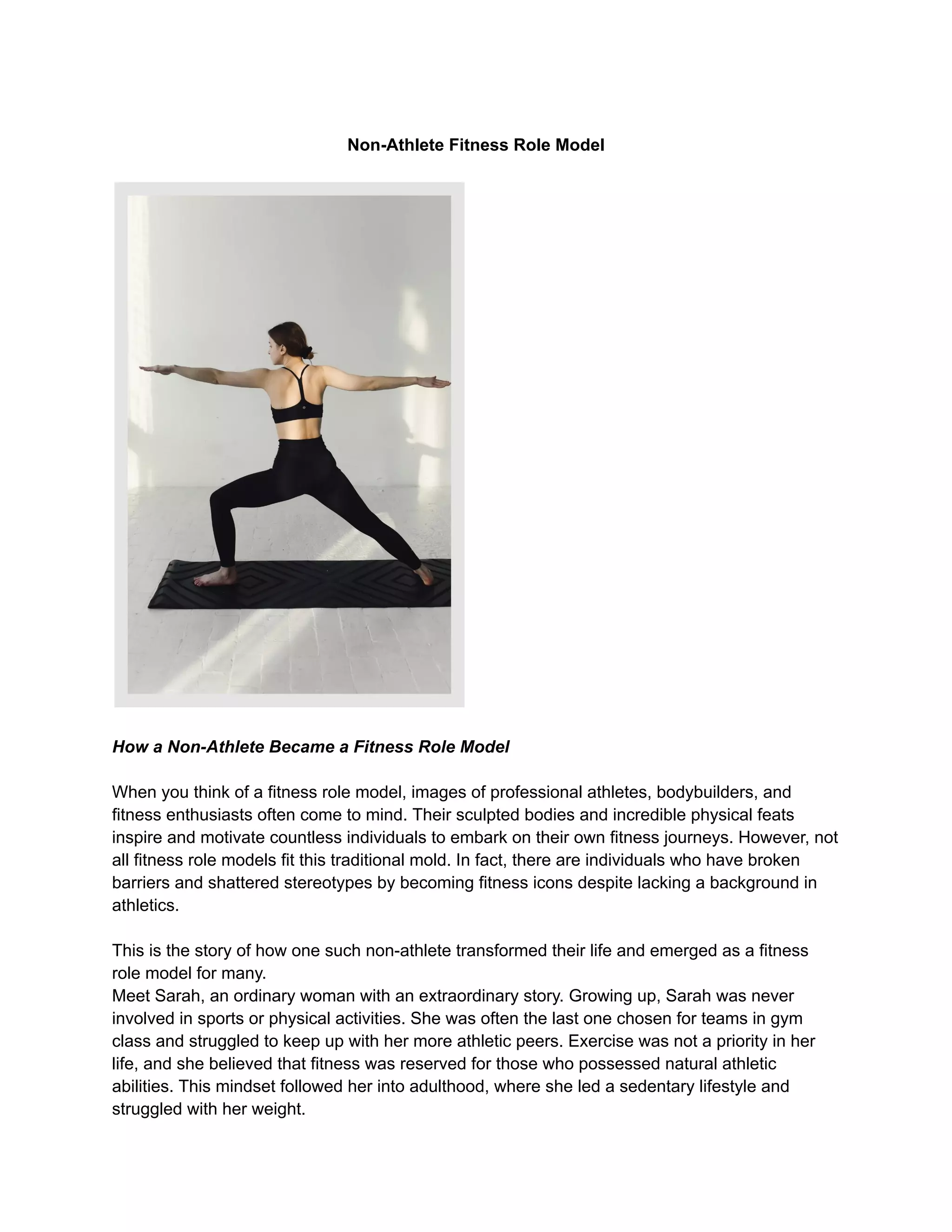 Health and Fitness Role Model | PDF