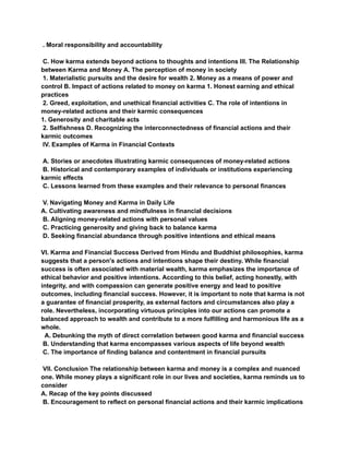 RELATION BETWEEN KARMA AND MONEY | PDF