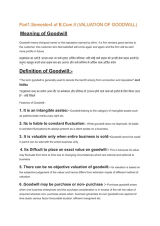 valuation of goodwill | PDF