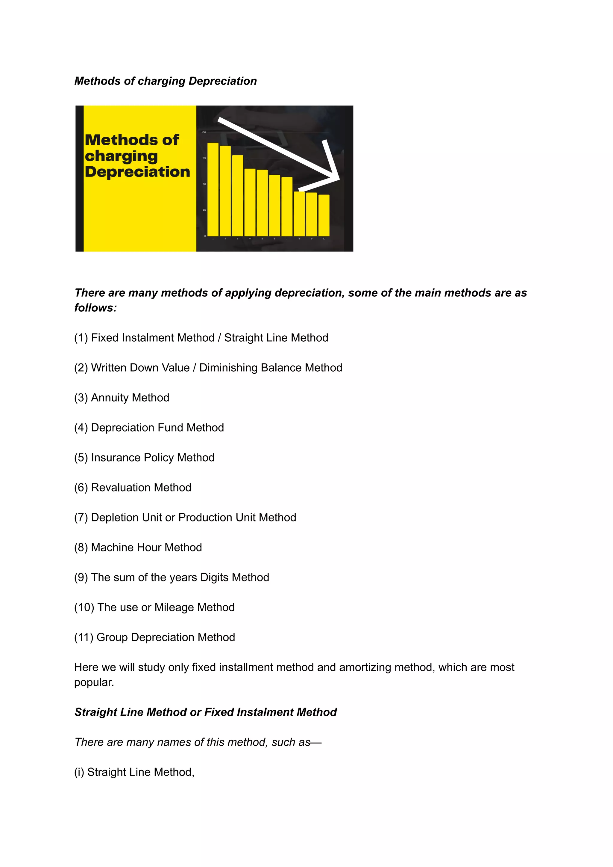 Methods of charging Depreciation | PDF