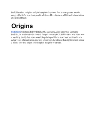 History of Buddhism Origin, Teachings & Practices | in 2023 | PDF