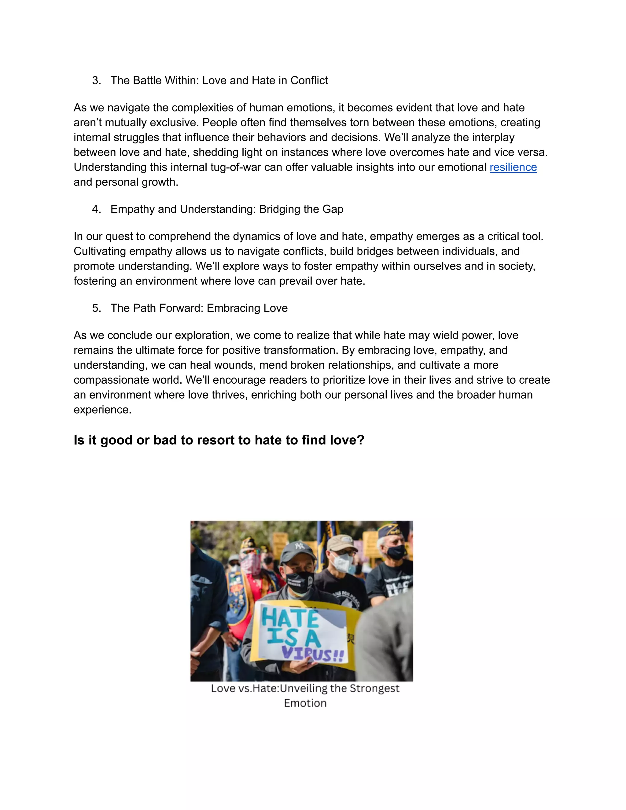 Love vs.Hate:Unveiling the Strongest Emotion | PDF