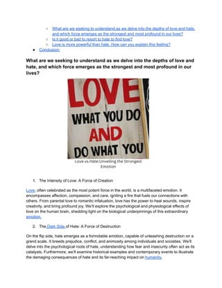 Love vs.Hate:Unveiling the Strongest Emotion | PDF