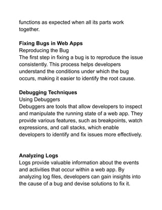 Web App Bug Fixing: An Essential Guide | PDF