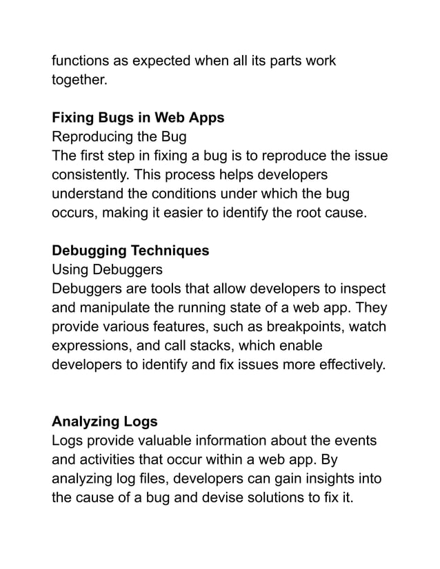 Web App Bug Fixing: An Essential Guide | PDF Web App Bug Fixing: An Essential Guide | PDF