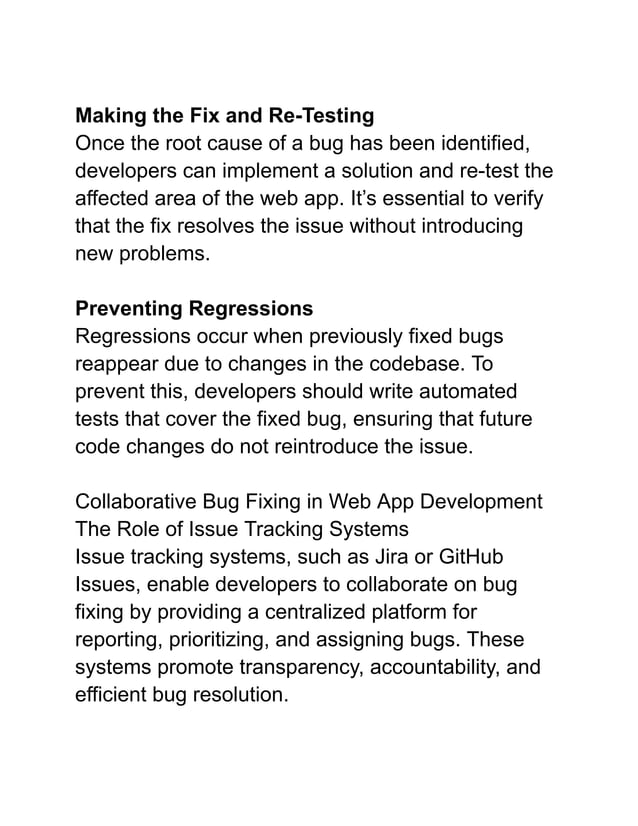 Web App Bug Fixing: An Essential Guide | PDF Web App Bug Fixing: An Essential Guide | PDF