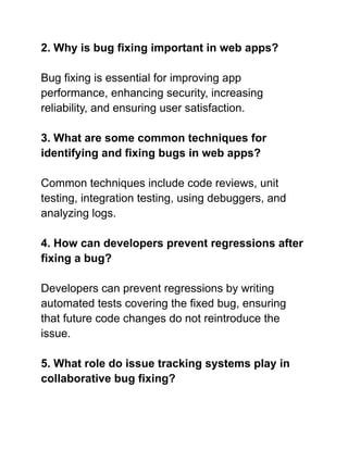 Web App Bug Fixing: An Essential Guide | PDF