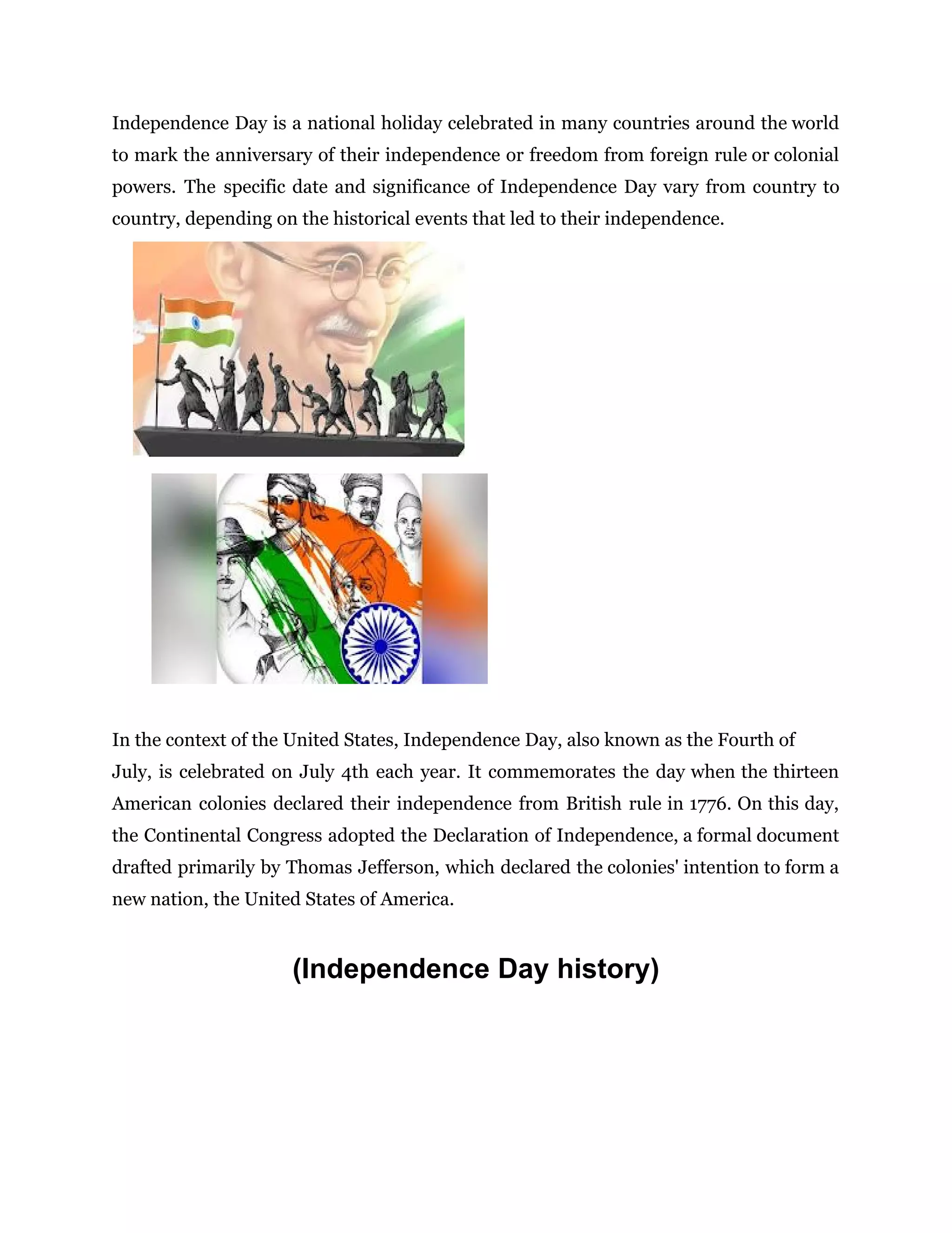 Independence Day India history Day 1947 | PDF