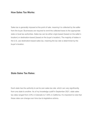 US Sales Tax Guide | PDF