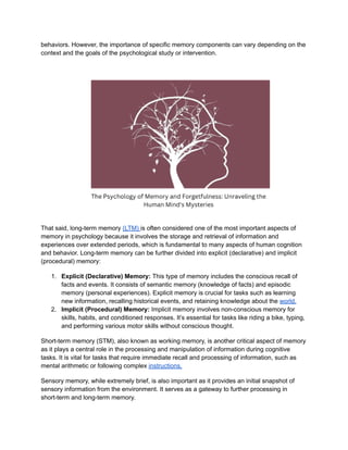 The Psychology of Memory and Forgetfulness: Unraveling the Human Mind’s ...