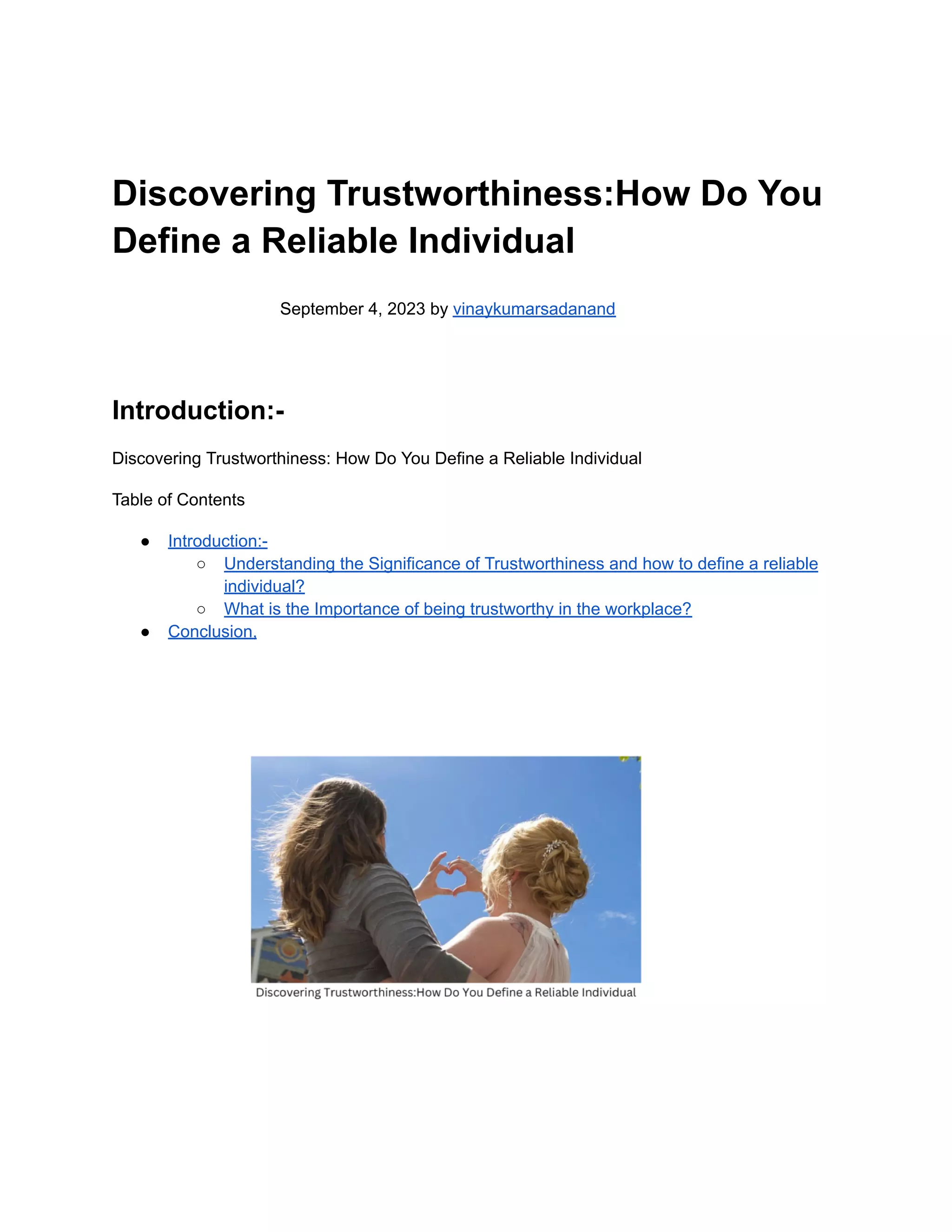 Discovering Trustworthiness:How Do You Define a Reliable Individual | PDF