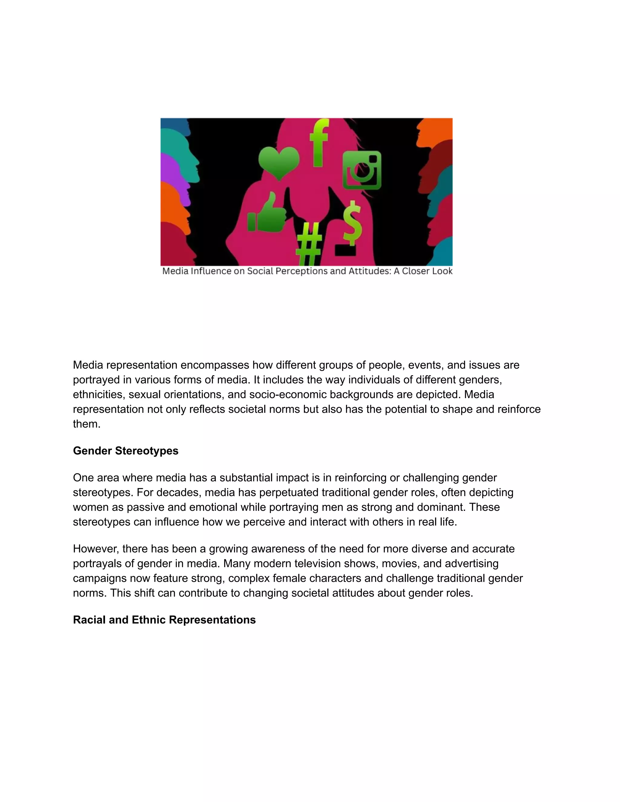 Media Influence on Social Perceptions and Attitudes: A Closer Look | PDF