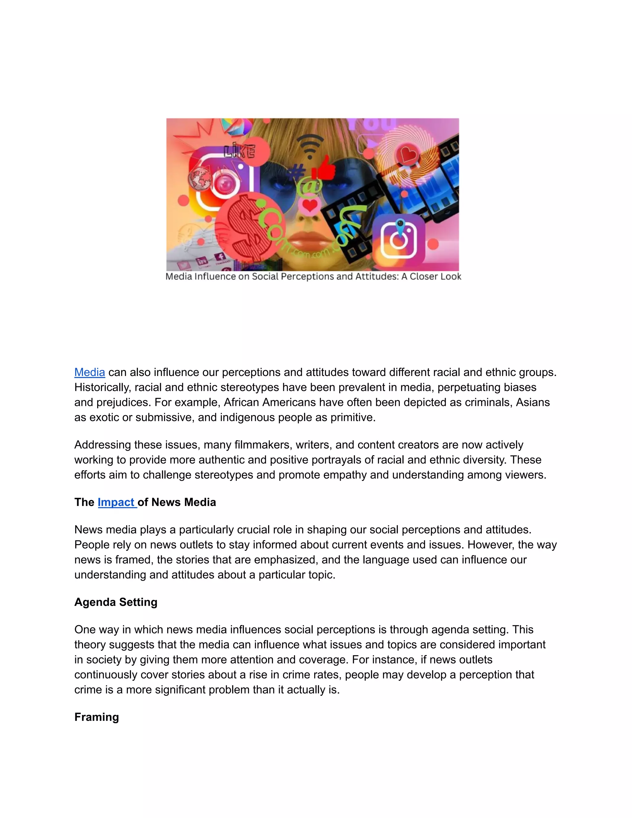 Media Influence on Social Perceptions and Attitudes: A Closer Look | PDF