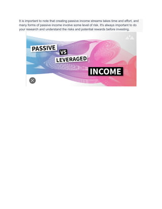 The Benefits of Passive Income: Why Everyone Needs It | PDF
