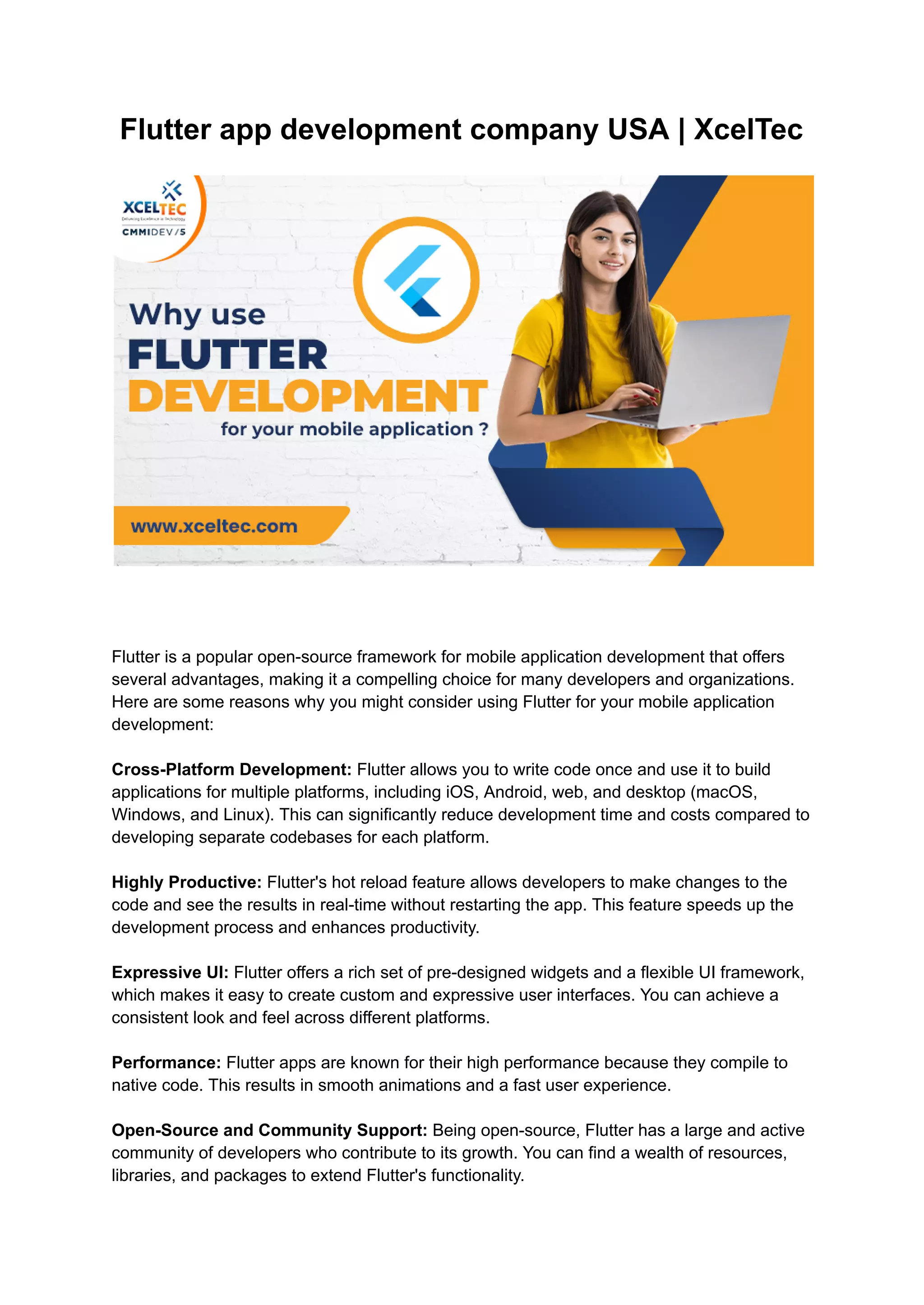 Flutter app development company USA | XcelTec | PDF | Computing ...