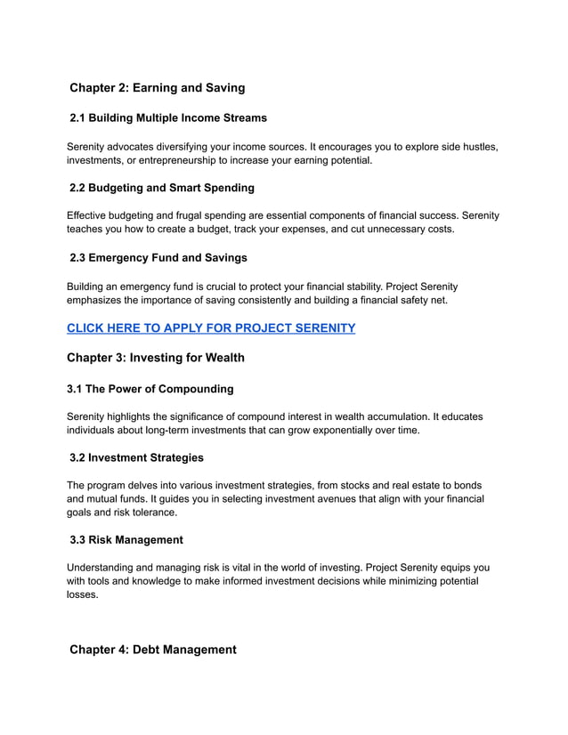 PROJECT SERENITY | PDF