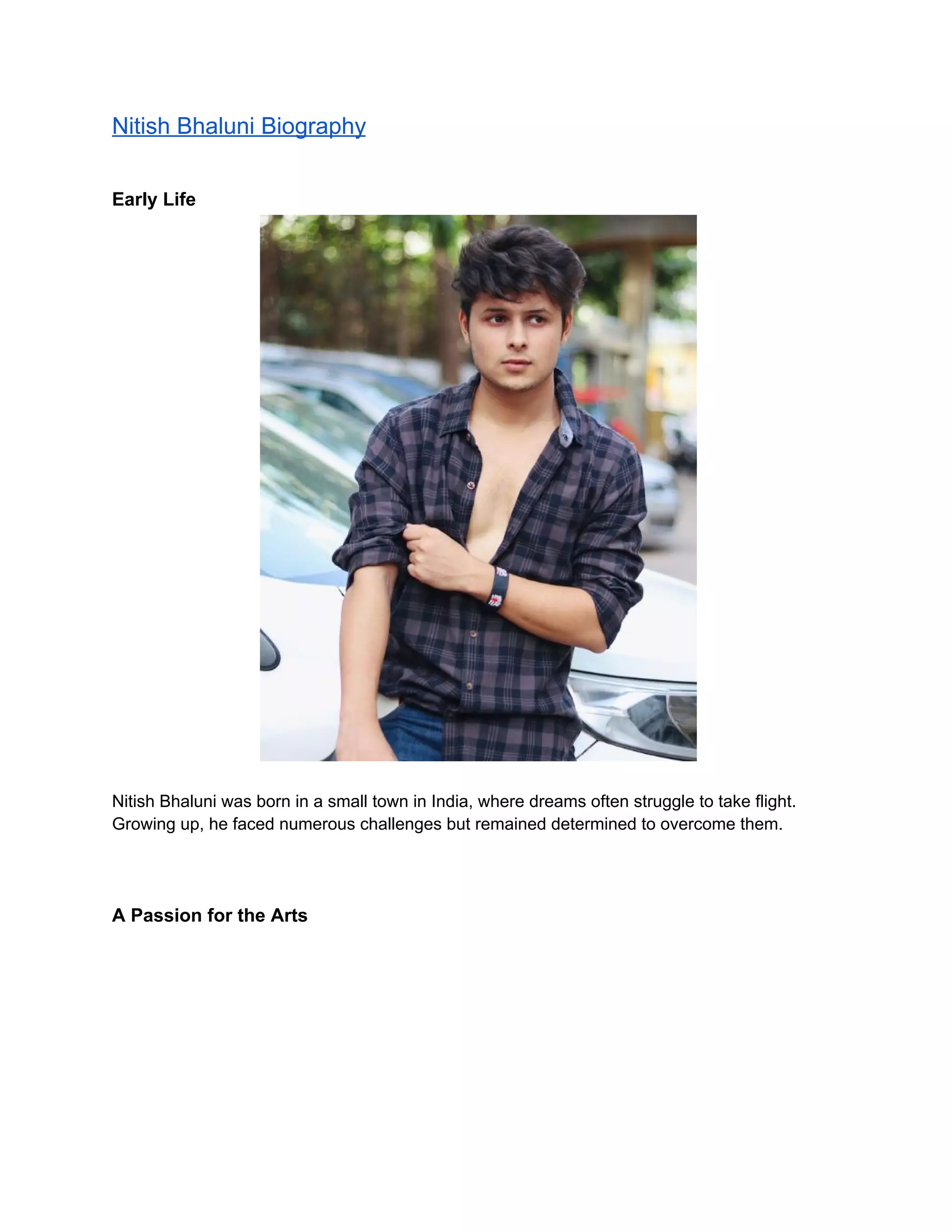 Nitish Bhaluni Biography | PDF