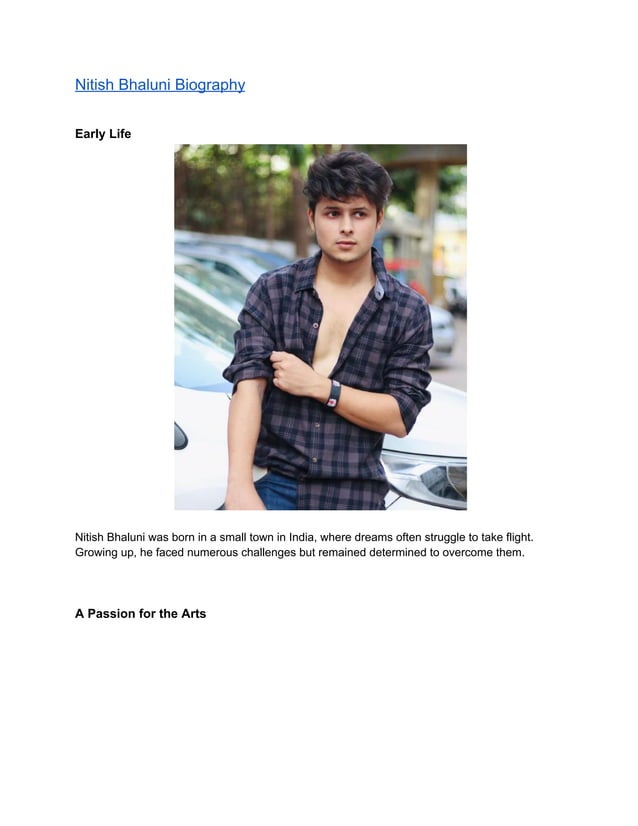 Nitish Bhaluni Biography | PDF