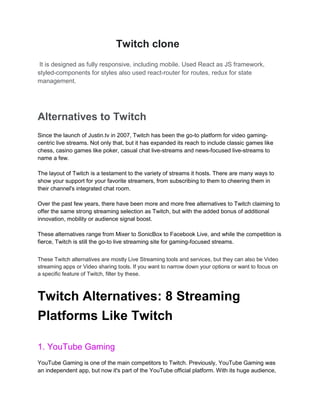 Twitch Clone | DOCX