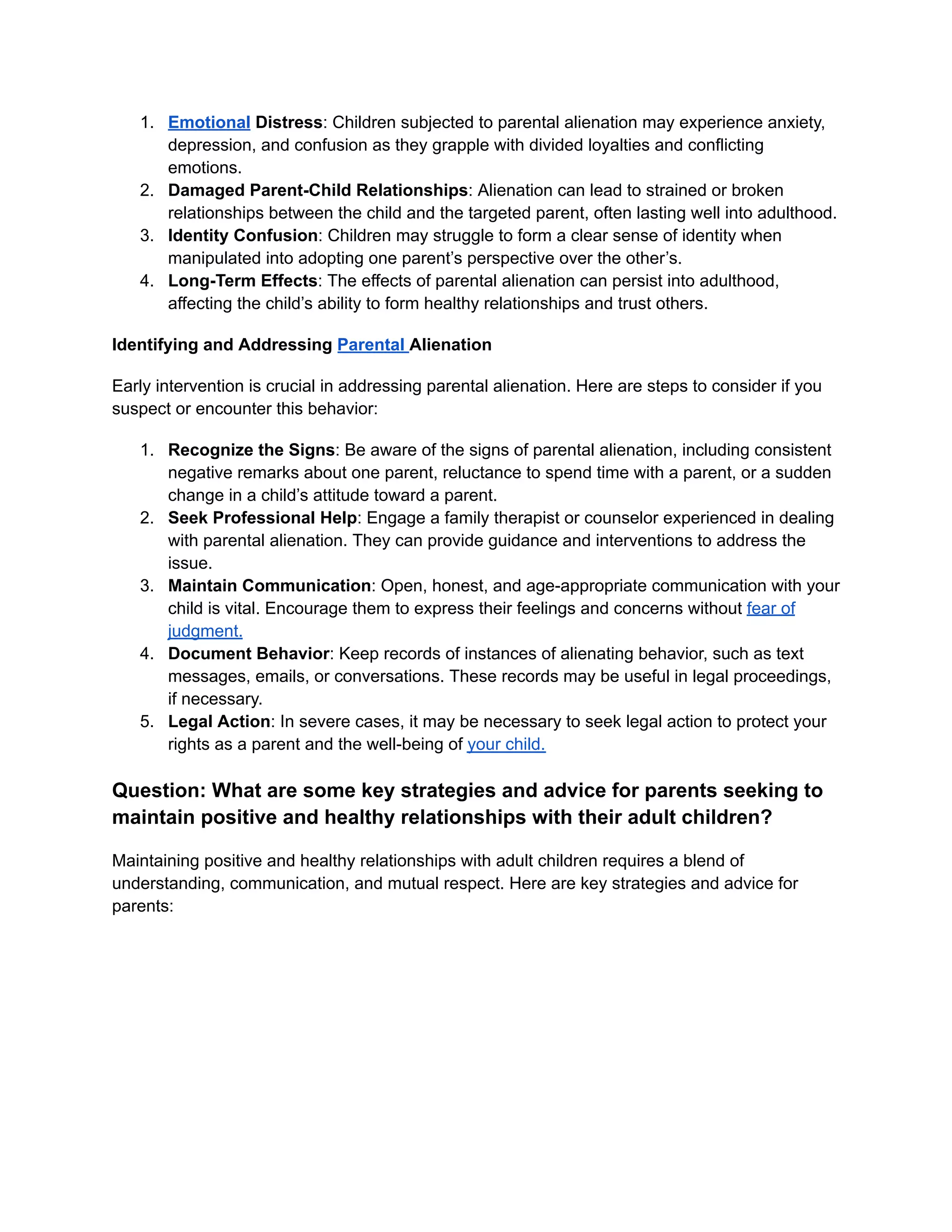 Divorce and Parental Alienation: Understanding the Risks | PDF