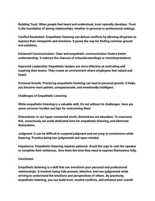 The Art of Empathetic Listening: Building Stronger Connections ...