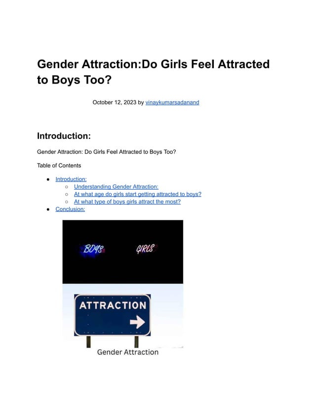 Gender Attraction:Do Girls Feel Attracted to Boys Too? | PDF ...