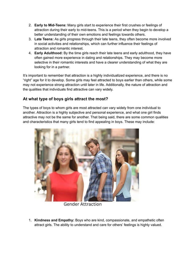 Gender Attraction:Do Girls Feel Attracted to Boys Too? | PDF ...
