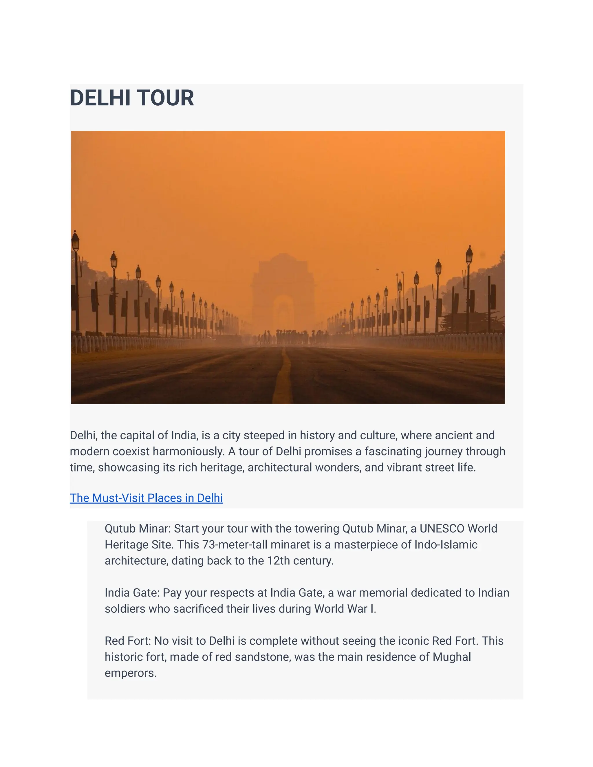 Delhi Tour | PDF
