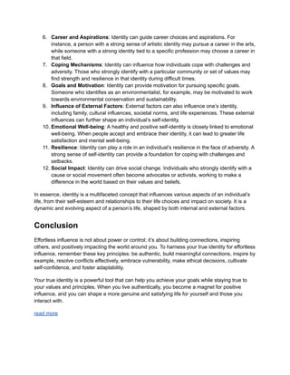 Harnessing Your True Identity for Effortless Influence | PDF