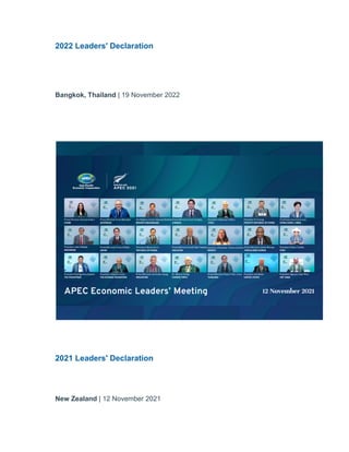 APEC2023 Golden Gate Leaders Declaration | PDF