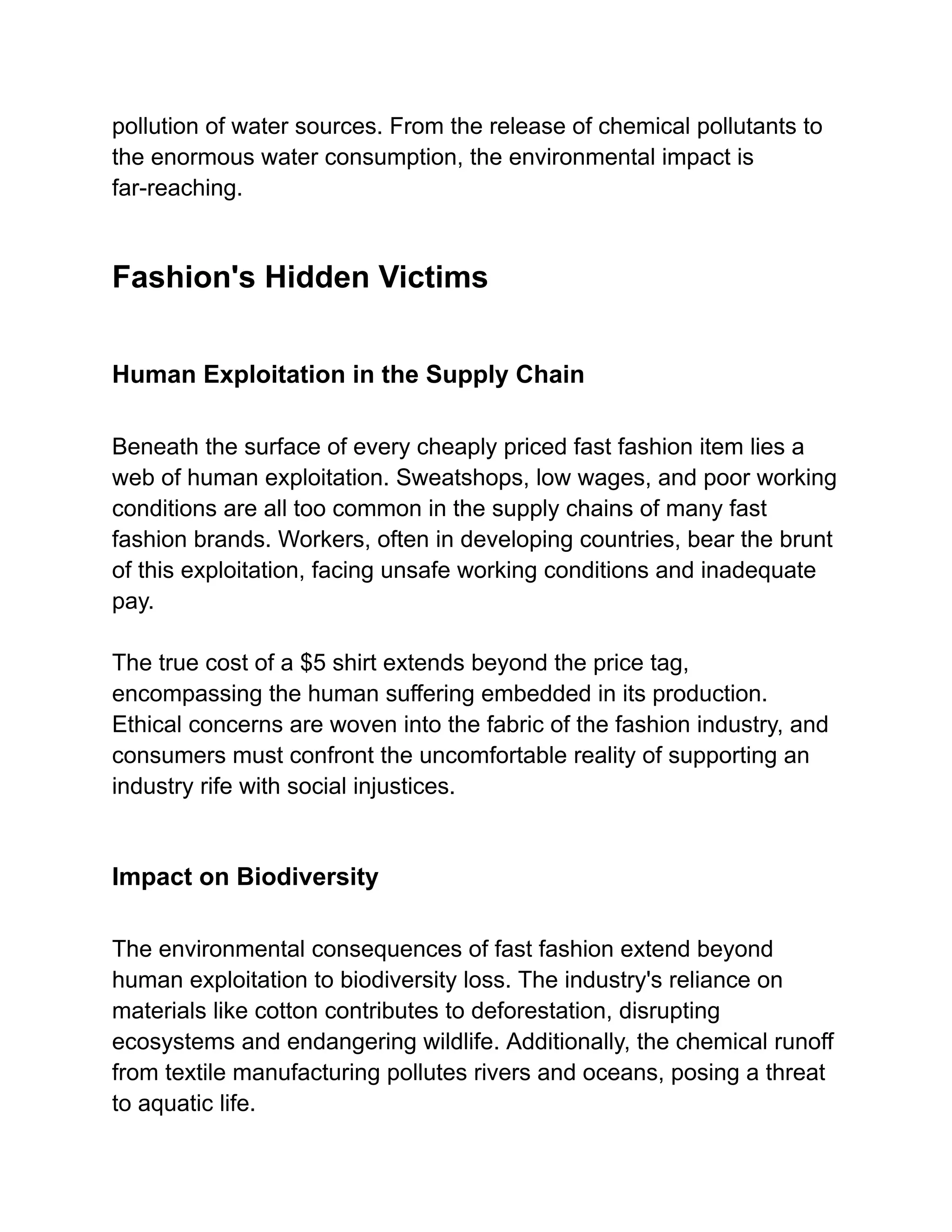 Wardrobe or Waste: Decoding the Environmental Impact of Fast Fashion | PDF