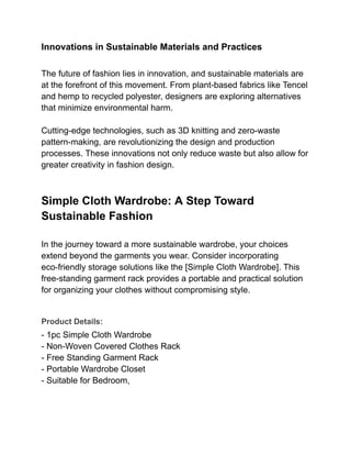 Wardrobe or Waste: Decoding the Environmental Impact of Fast Fashion | PDF