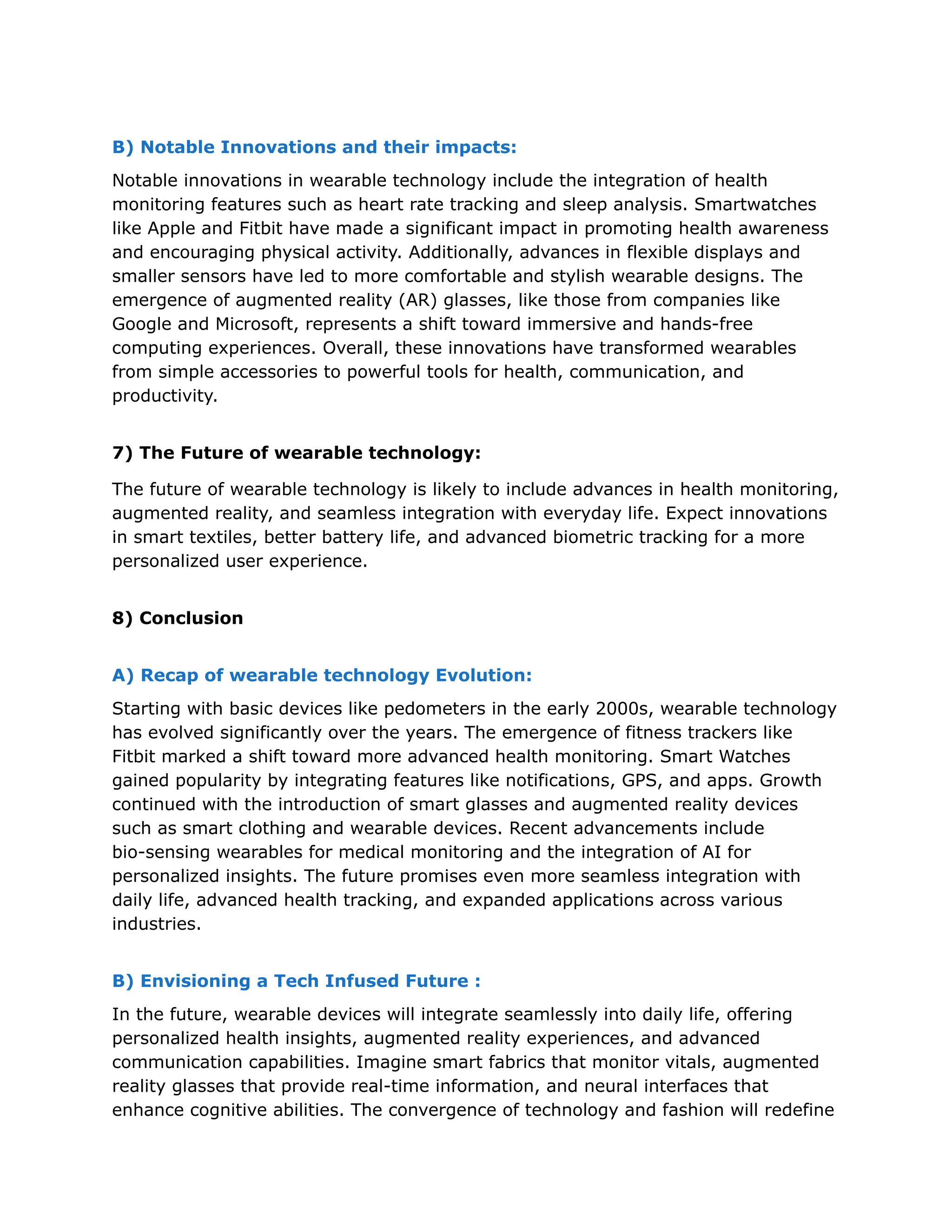 Navigate the Future (The Evolution of wearable technology) | PDF
