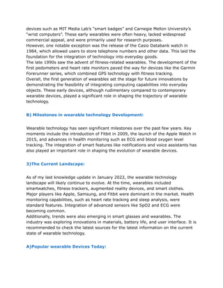 Navigate the Future (The Evolution of wearable technology) | PDF