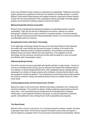 "GreenRide India: Bharat E Cab Revolution" | PDF