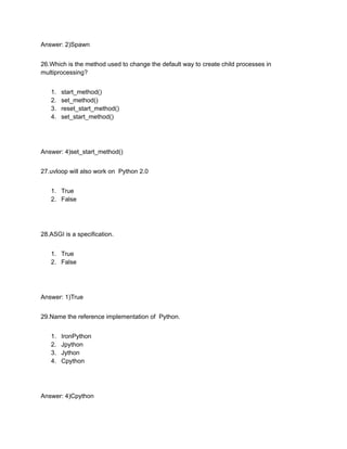Python_Asynchronous_Programming_FP_MCQs_Answerspdf | PDF