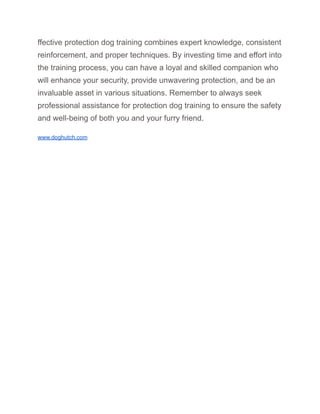 THE SECRETS BEHIND EFFECTIVE PROTECTION DOG TRAINING | PDF | Dogs | Pets