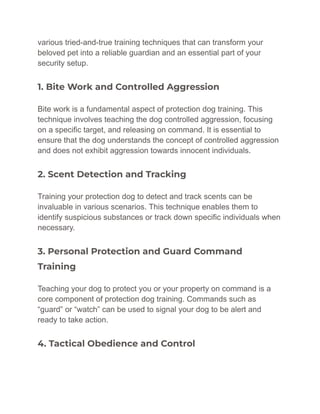 THE SECRETS BEHIND EFFECTIVE PROTECTION DOG TRAINING | PDF | Dogs | Pets