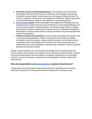 Unveiling the Impact of Transportation and Communication Tech on Human ...