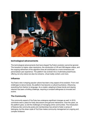 The Growth of YouTube and the impact it has had throughout the years ...