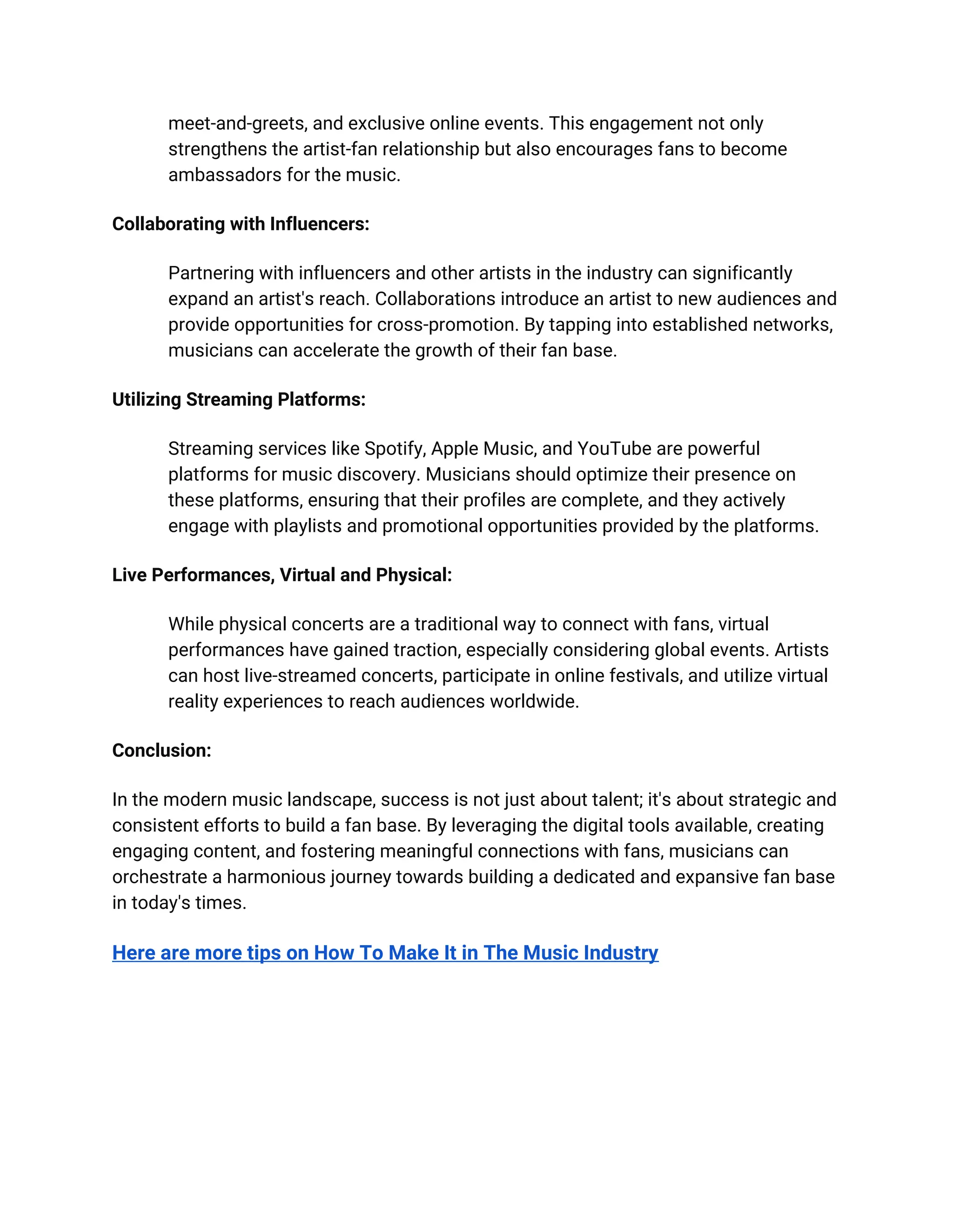 HOW TO BUILD A STRONG FAN BASE AS A MUSICIAN | PDF